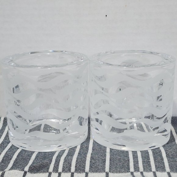 PartyLite | Accents | 2 Partylite Frosted Waves Crystal Tealigh Votive ...